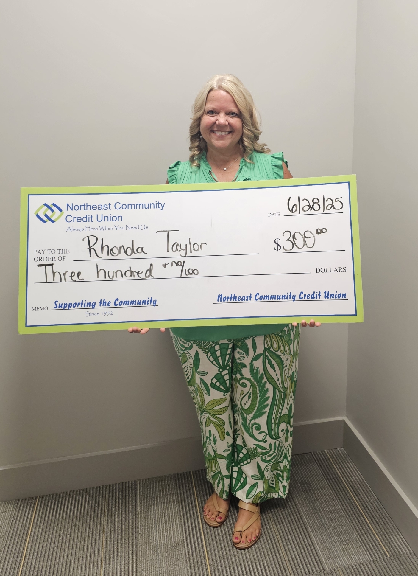 Rhonda Taylor latest HTT winner - Northeast Community Credit Union